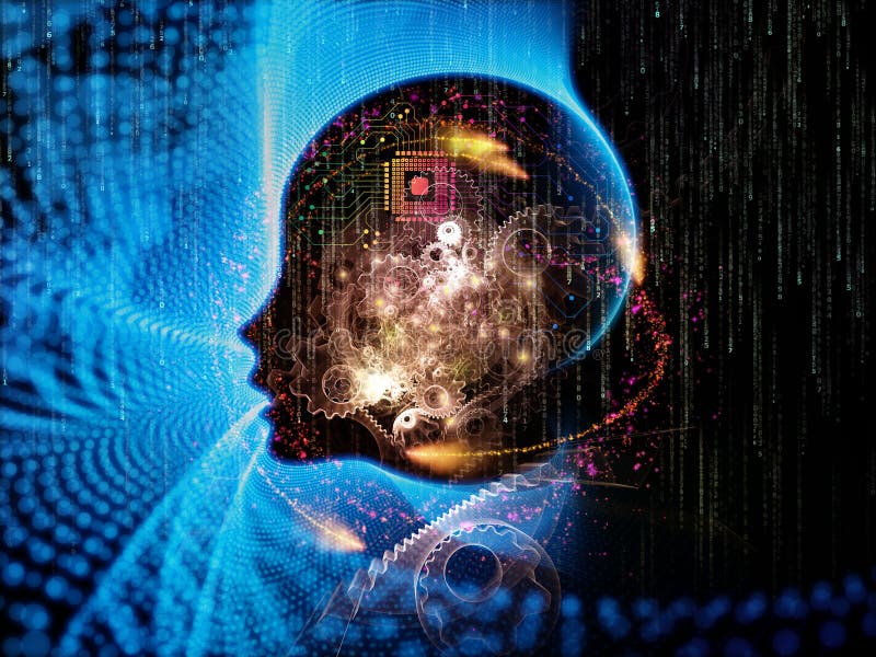 Digital Machine Consciousness Stock Illustration - Illustration of ...