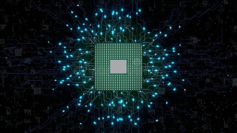 CPU. Modern Processor. Motherboard. Computer Chip with Connections and ...