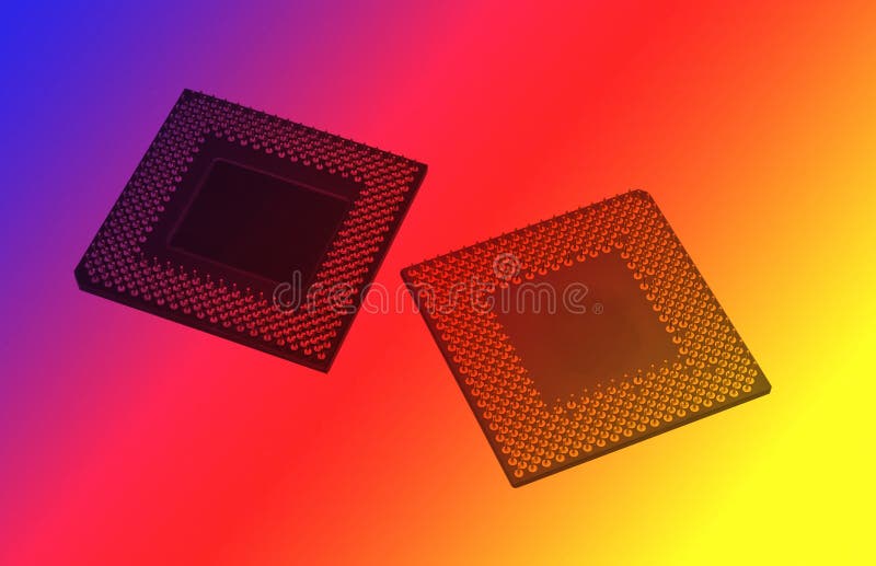 CPU Moderna Aislada En Blanco Foto de archivo - Imagen de micro ...