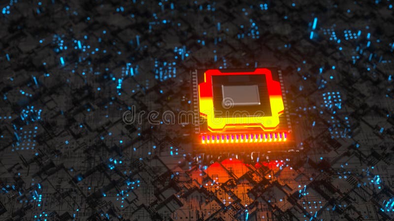 Cpu and Motherboard Background . Stock Illustration - Illustration of ...