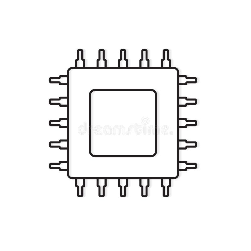 CPU motherboard chip icon stock vector. Illustration of equipment ...