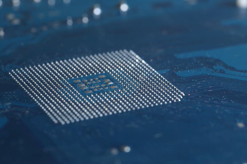 CPU Motherboard Chip Socket Solder Balls Stock Photo - Image of ...