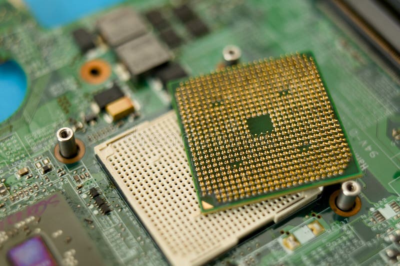 CPU on Motherboard stock photo. Image of hardware, innovation - 337813004