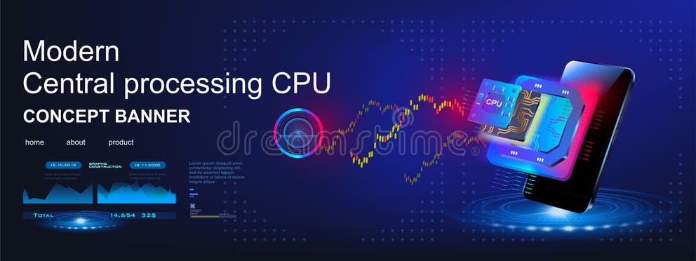 CPU. New Generation Computer Processor. Innovative Chip for Processing ...