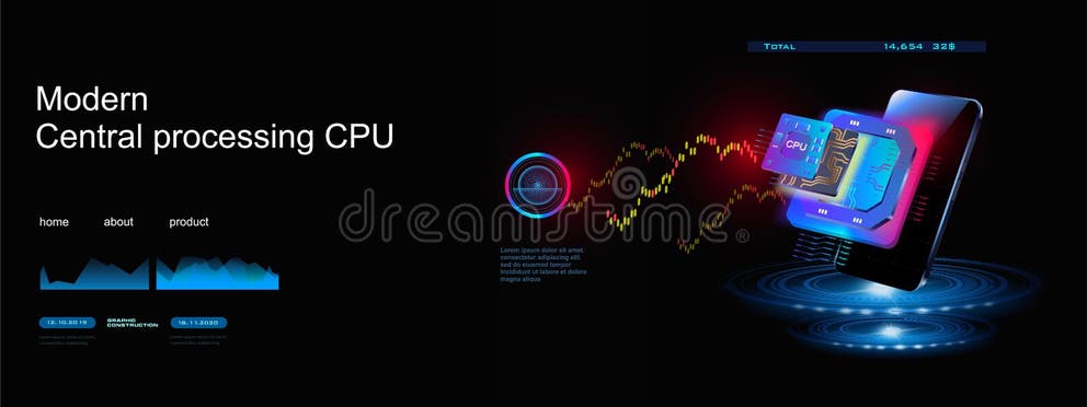 CPU. New Generation Computer Processor. Process of Processing System ...