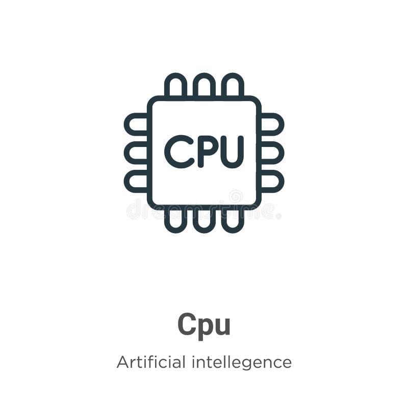 Cpu Outline Vector Icon. Thin Line Black Cpu Icon, Flat Vector Simple ...