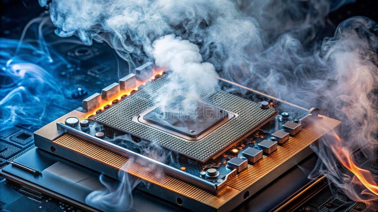 CPU Overheating Smoke, Computer, Technology, Hardware, Failure Stock ...