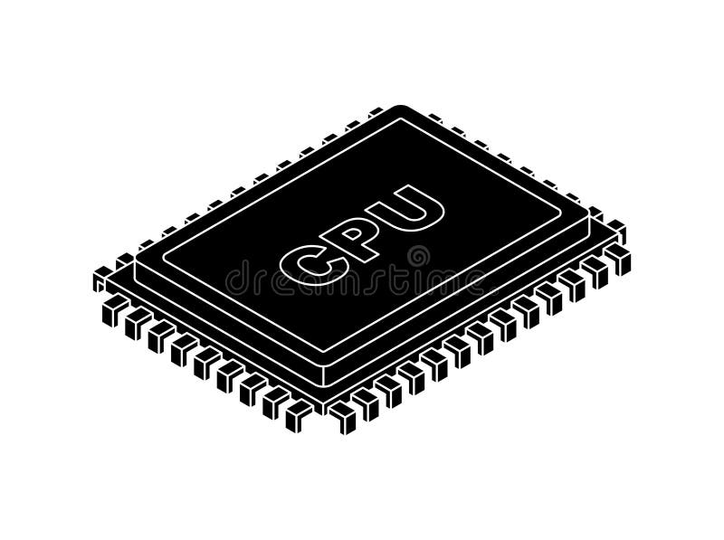 CPU PC. Processor isolated stock vector. Illustration of electrical - 382014306
