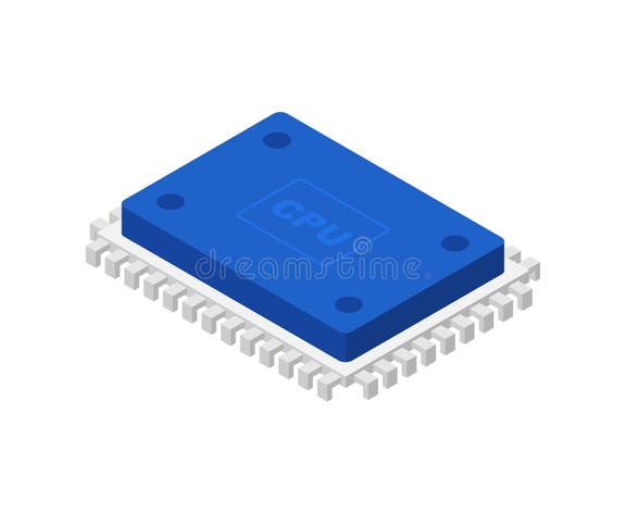 CPU PC. Processor isolated stock vector. Illustration of board - 382014358