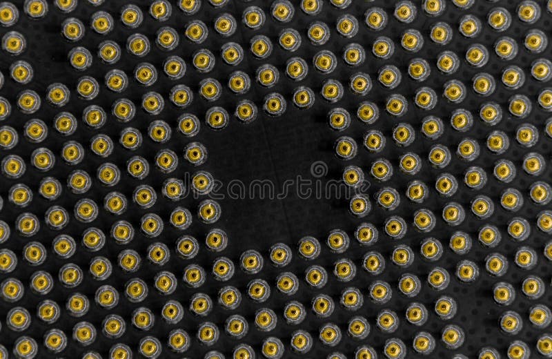 CPU Pin Grid Array - Medium Tilted - Bottom of Computer Microprocessor ...