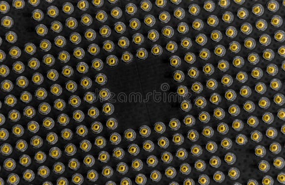 CPU Pin Grid Array - Close Tilted - Bottom of Computer Microprocessor ...