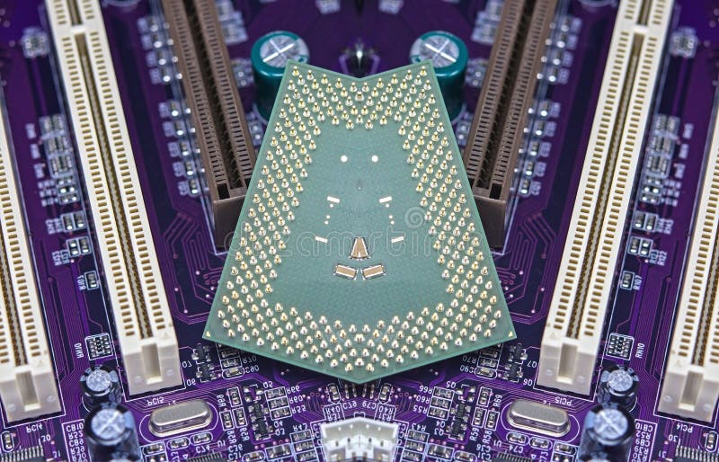 Cpu Pins and Circuit Mother Board Stock Image - Image of power ...