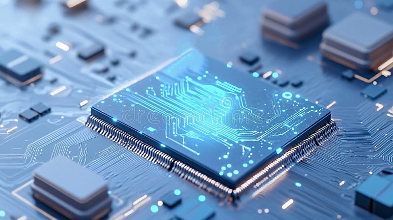 Cpu Processing Data on Motherboard, Modern Electronic Circuit Board ...