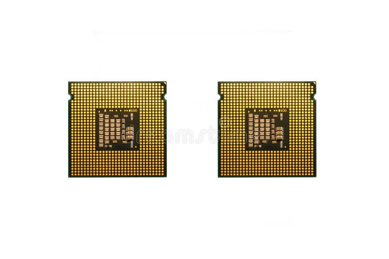 Cpu Processor Chip Isolated on White. Stock Photo - Image of circuit ...