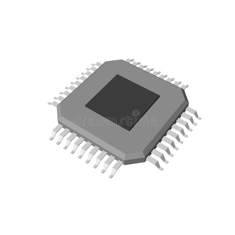 CPU Processor Icon. Isolated on White Background. 3d Vector ...