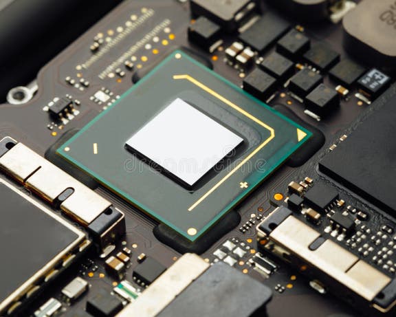 Cpu processor of an laptop stock photo. Image of green - 100457068