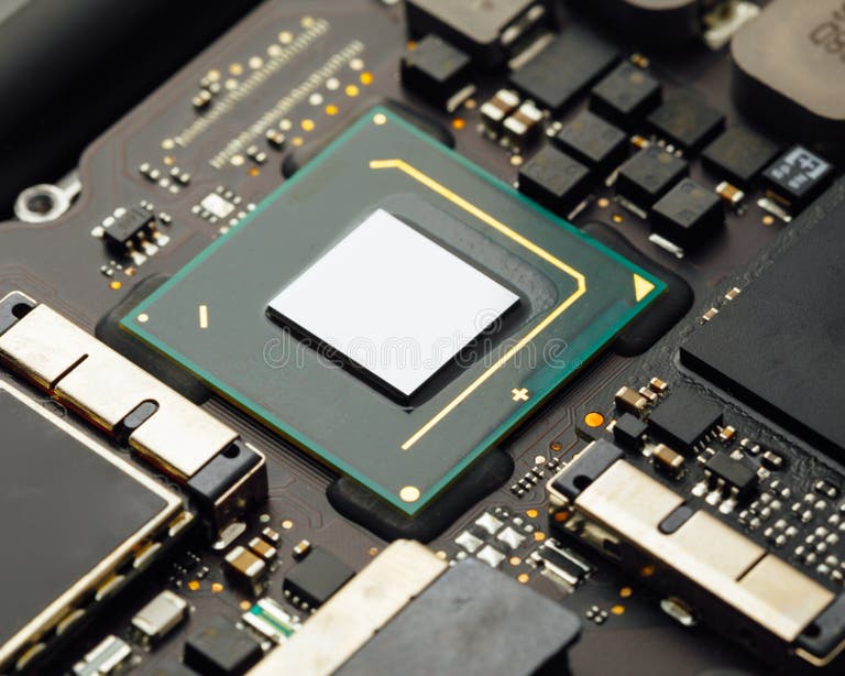 Cpu processor of an laptop stock photo. Image of green - 100457068