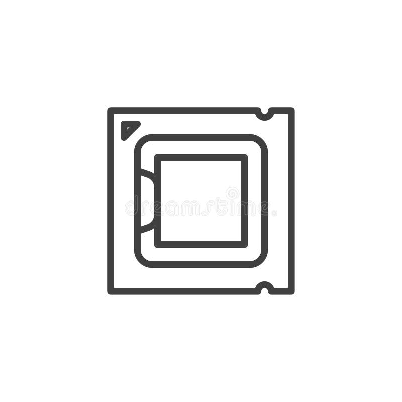 Cpu processor line icon stock vector. Illustration of electronic ... Cpu processor line icon stock vector. Illustration of electronic ...