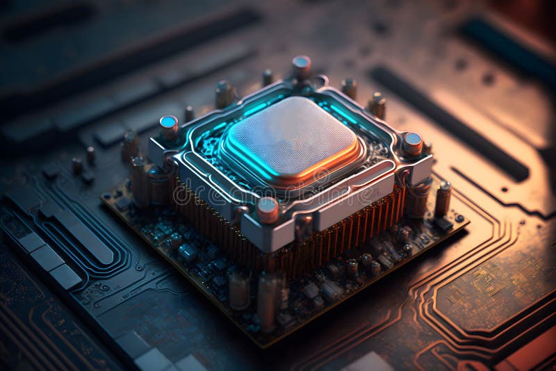 Cpu Processor Modern Futuristic Technology Appearance Neural Network ...