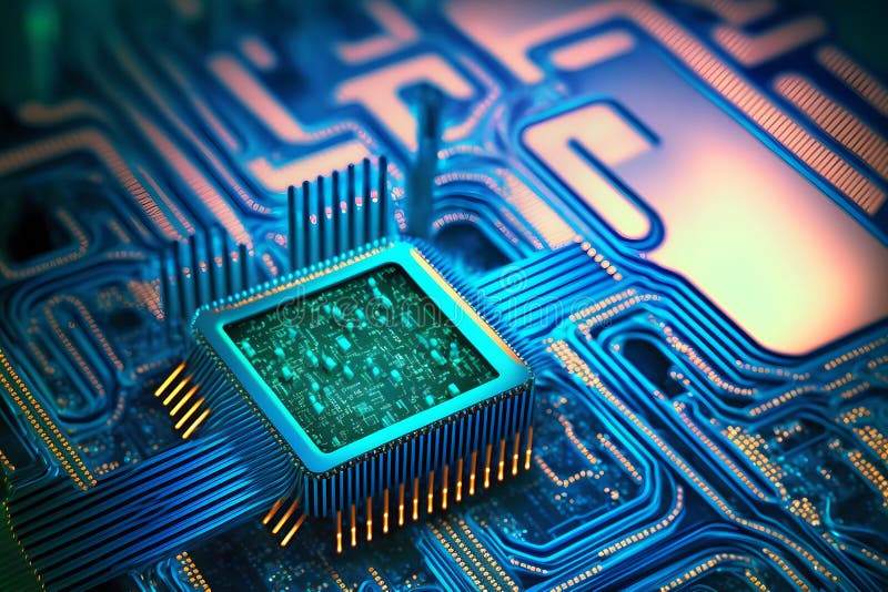 CPU Processor with Modern Futuristic Technology Appearance. Neural ...