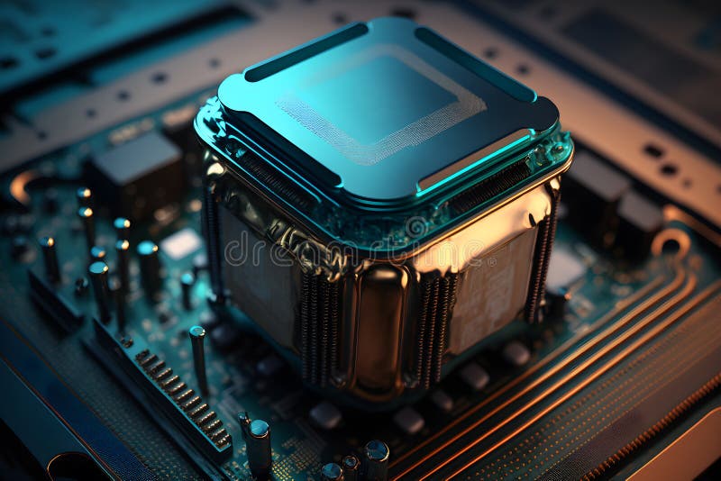 CPU Processor with Modern Futuristic Technology Appearance. Neural ...