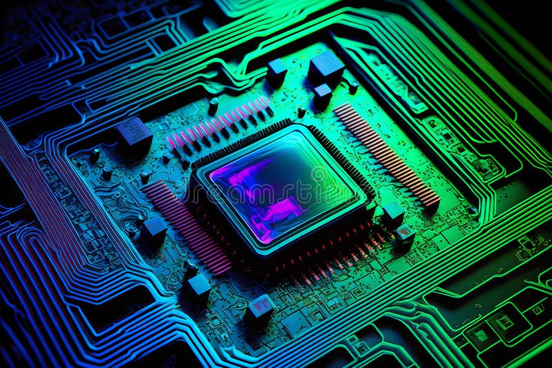 CPU Processor with Modern Futuristic Technology Appearance. Neural ...