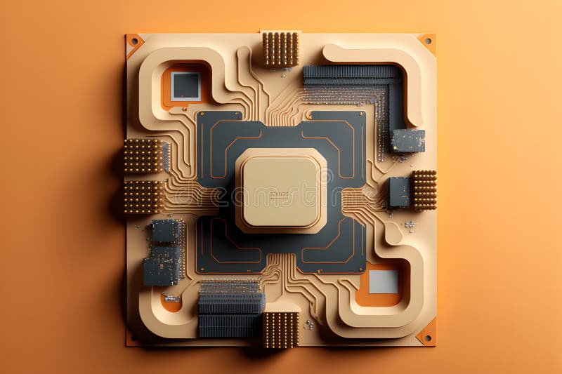 CPU Processor with Modern Futuristic Technology Appearance. Neural ...