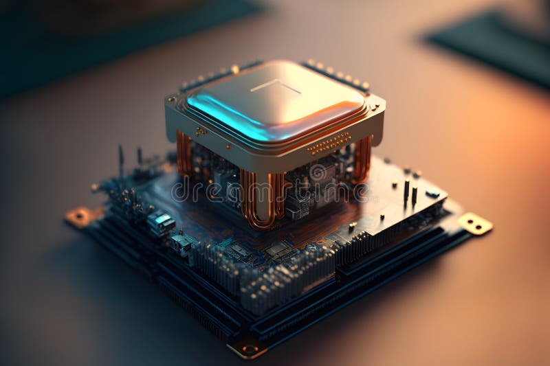 CPU Processor with Modern Futuristic Technology Appearance. Neural ...