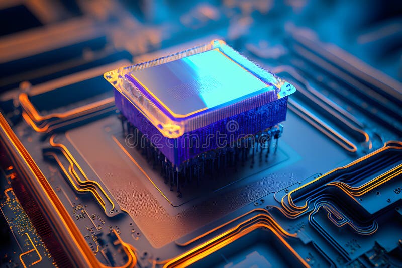 Cpu Processor Modern Futuristic Technology Appearance Neural Network ...