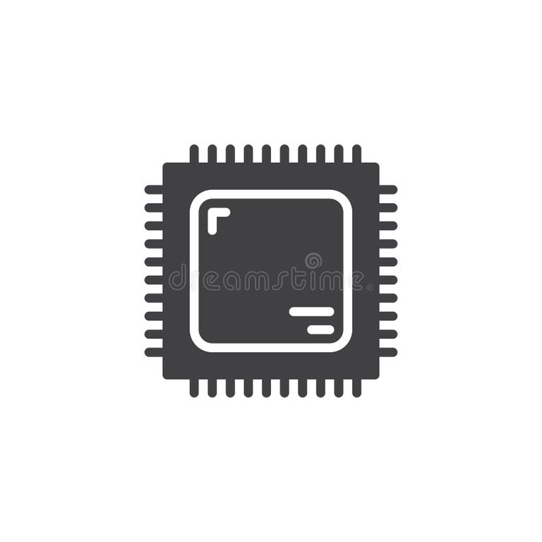 CPU Processor Solid Chip Icon Stock Vector - Illustration of data ...