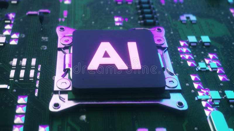 CPU Processor Starting Artificial Intelligence Digitalization of Data Information Processing ...