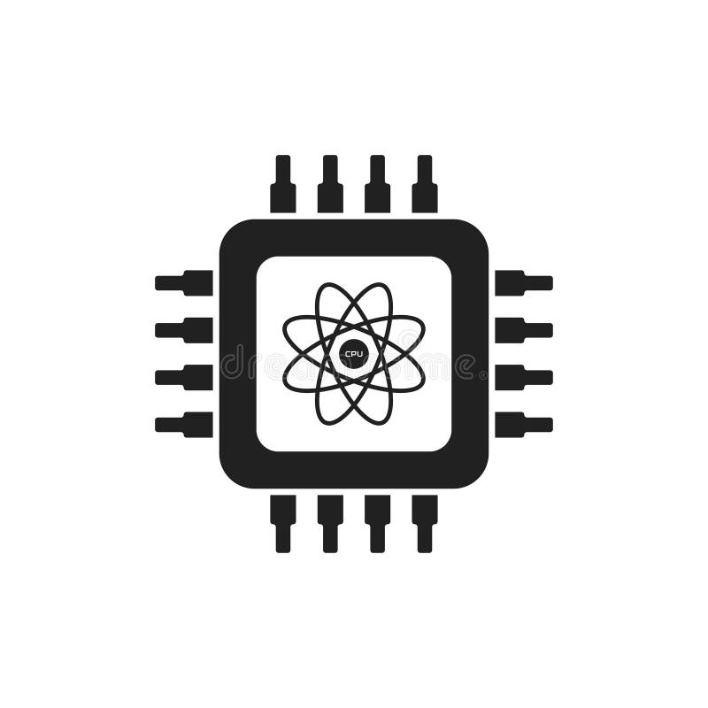 CPU Processor Template Icon Isolated on White Background. Computer or ...