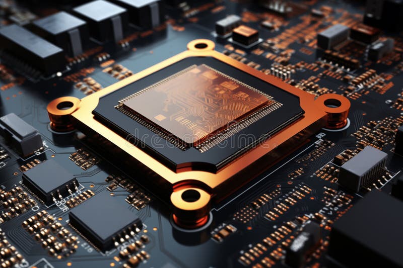 CPU Chip Processor and RAM Memory Modules Stock Photo - Image of ...
