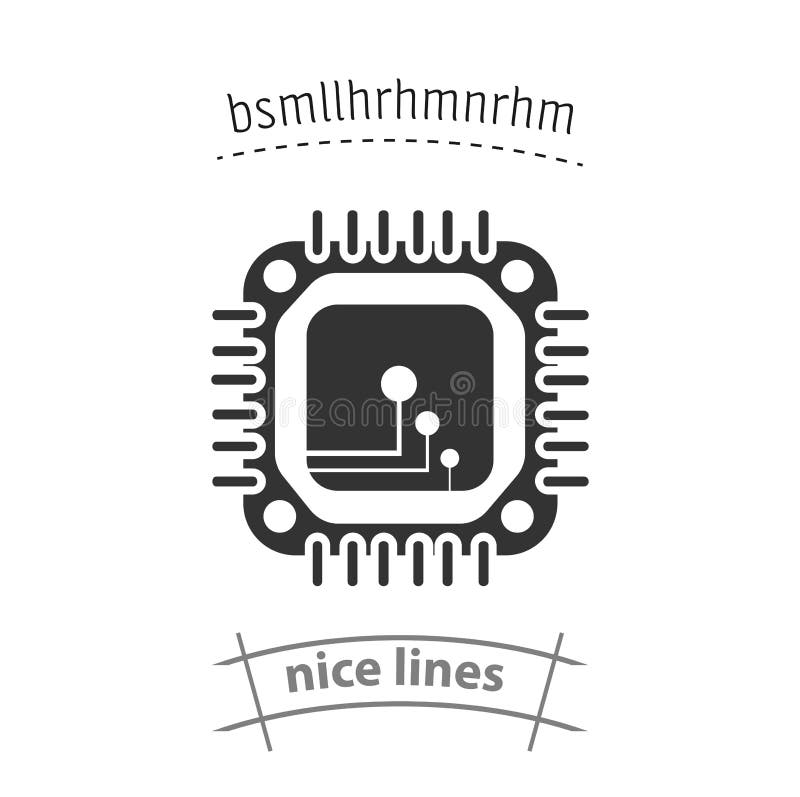 Simple Chip Processor Flat Icon with Long Shadow. Computer Science Icon ...