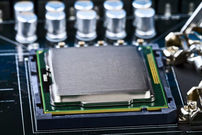CPU socket stock photo. Image of closeup, capacitor, motherboard - 28302564