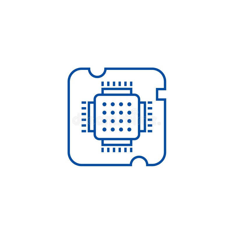 Cpu Socket,chip Line Icon Concept. Cpu Socket,chip Flat Vector Symbol ...