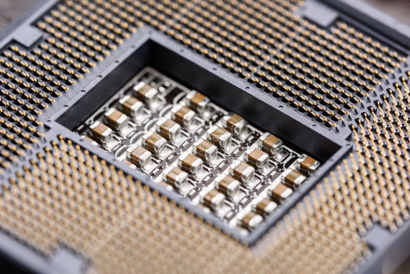 CPU Socket On Computer Motherboard Stock Photo - Image of closeup ...
