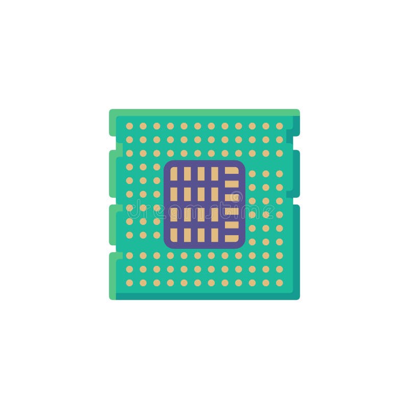 CPU socket flat icon stock vector. Illustration of electronic - 249426675