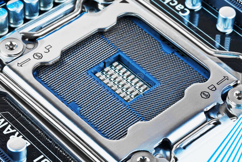 CPU socket on motherboard stock image. Image of component - 26956255