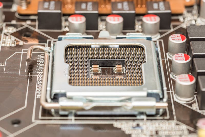 CPU Socket on Motherboard stock photo. Image of integrated - 50410788