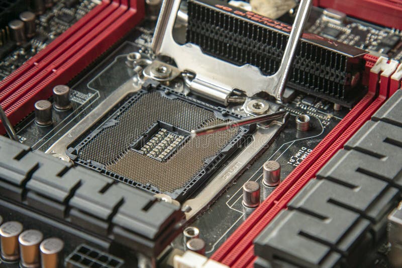 Cpu socket motherboard 6 stock image. Image of device - 217005573