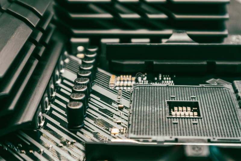 AM4 CPU Socket on Motherboard, Hardware Close-up Stock Photo - Image of ...