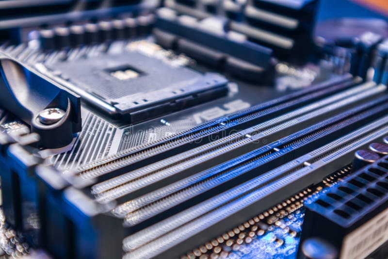 AM4 CPU Socket on Motherboard, Hardware Close-up Stock Photo - Image of ...