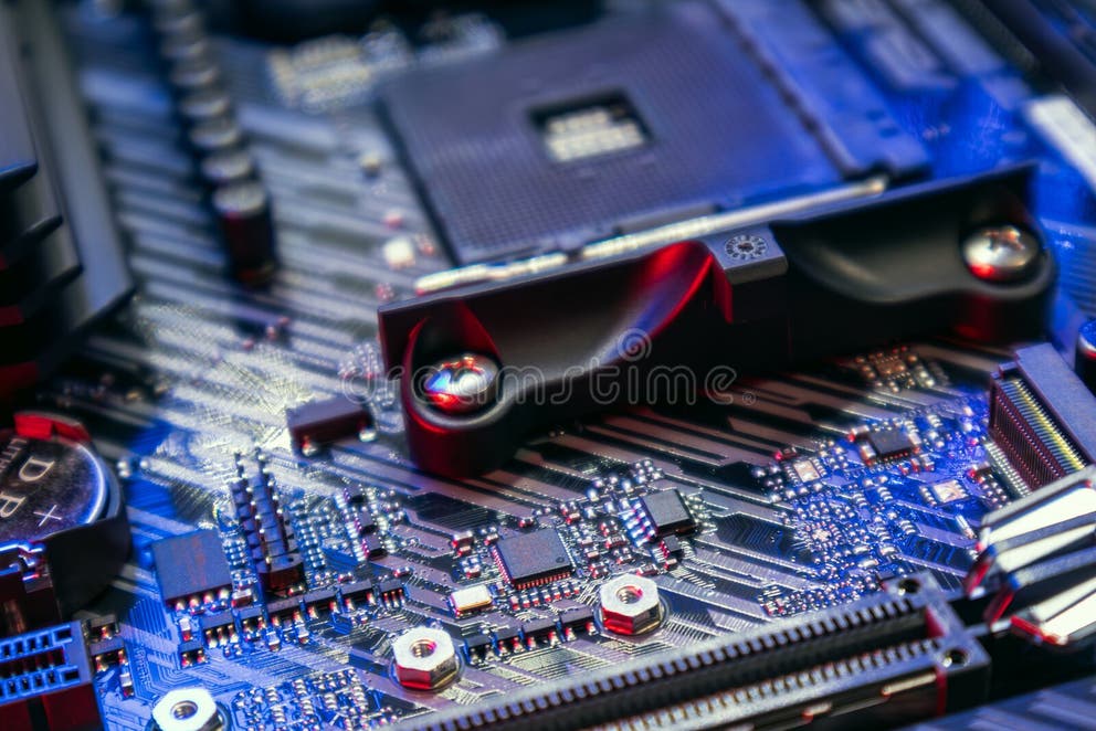 AM4 CPU Socket on Motherboard, Hardware Close-up Stock Image - Image of ...