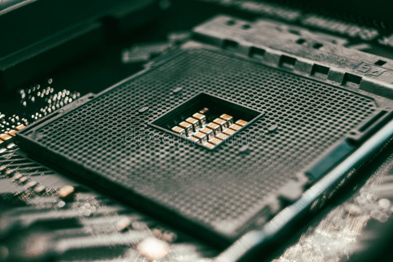 AM4 CPU Socket on Motherboard, Hardware Close-up Stock Photo - Image of ...
