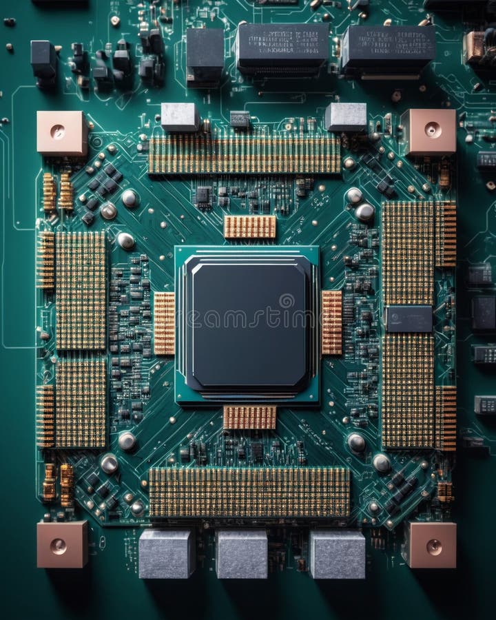 AM4 CPU Socket on Motherboard of Modern Powerful PC. Computer Hardware ...