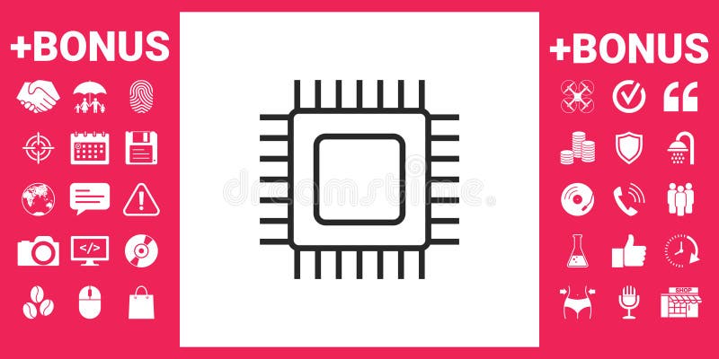 CPU symbol icon stock vector. Illustration of element - 114656348