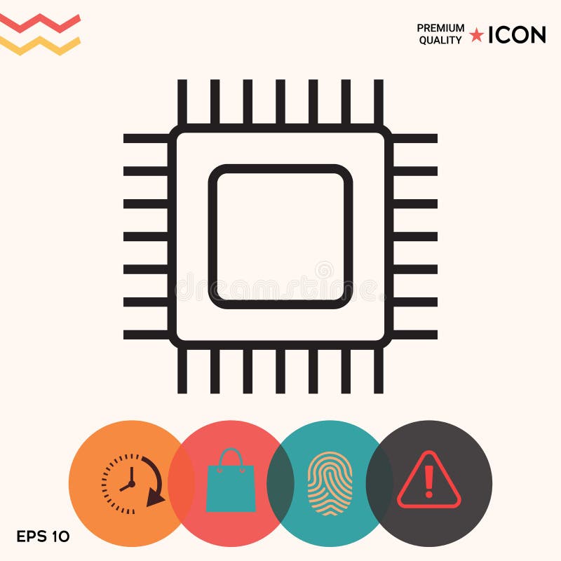CPU symbol icon stock vector. Illustration of element - 105773160
