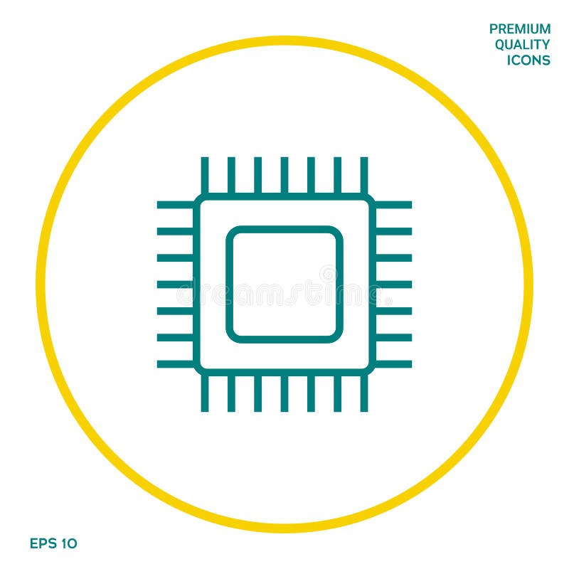 CPU Symbol Icon. Graphic Elements for Your Design Stock Vector ...