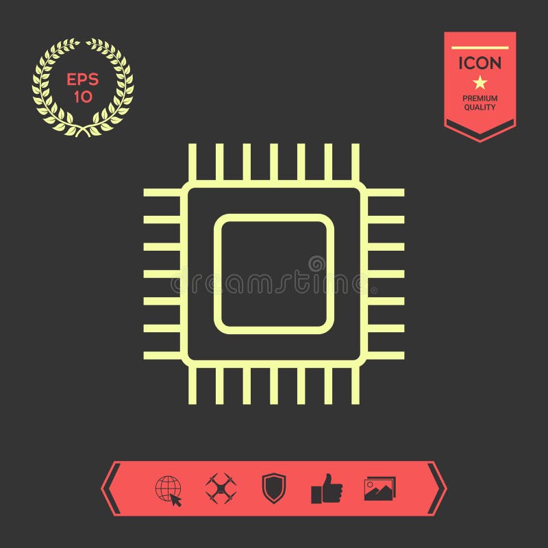CPU Symbol Icon . Graphic Elements for Your Design Stock Vector ...